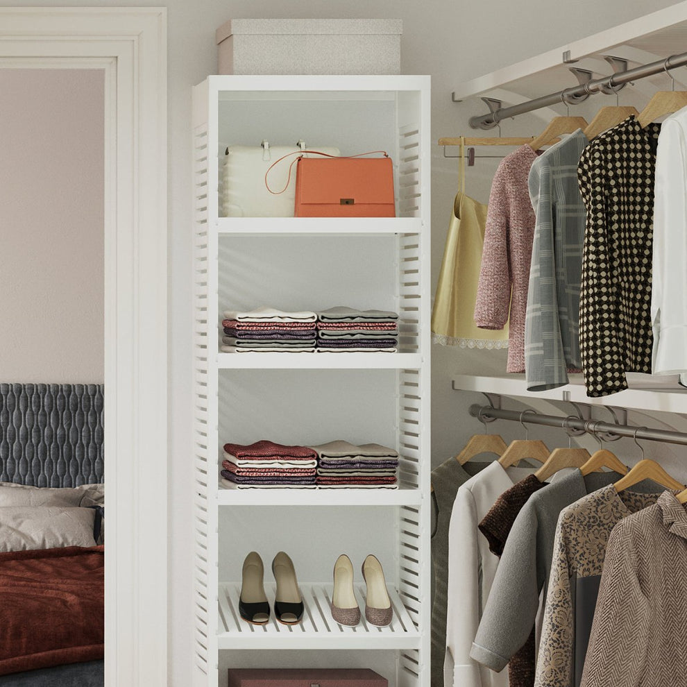 Closet Shelving: 4ft Kit w/ Bar Ventilated, Any Room Storage