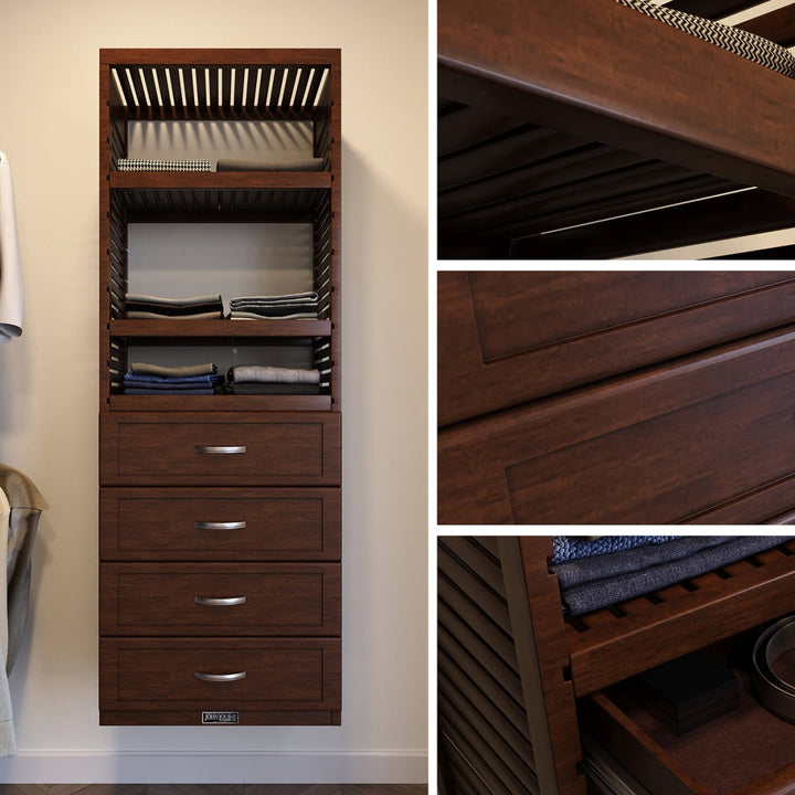 Closet Storage Towers | Solid Wood | Modular Shelf Units