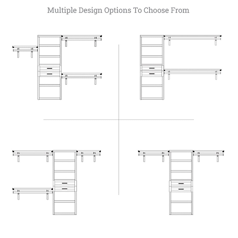 2-Drawer Shaker Closet Kit | Solid Wood Tower