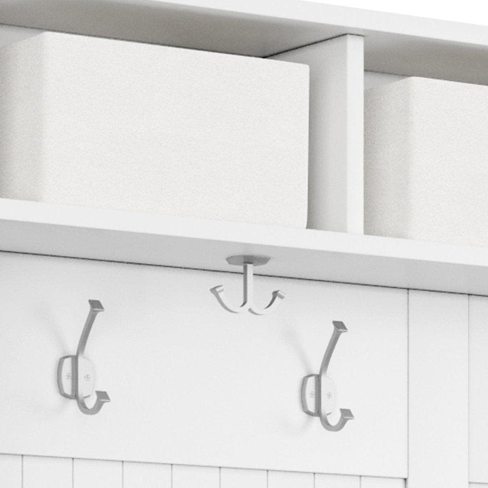 Solid Wood Hall Tree Add-On | 6 Hooks for Entryway Benches