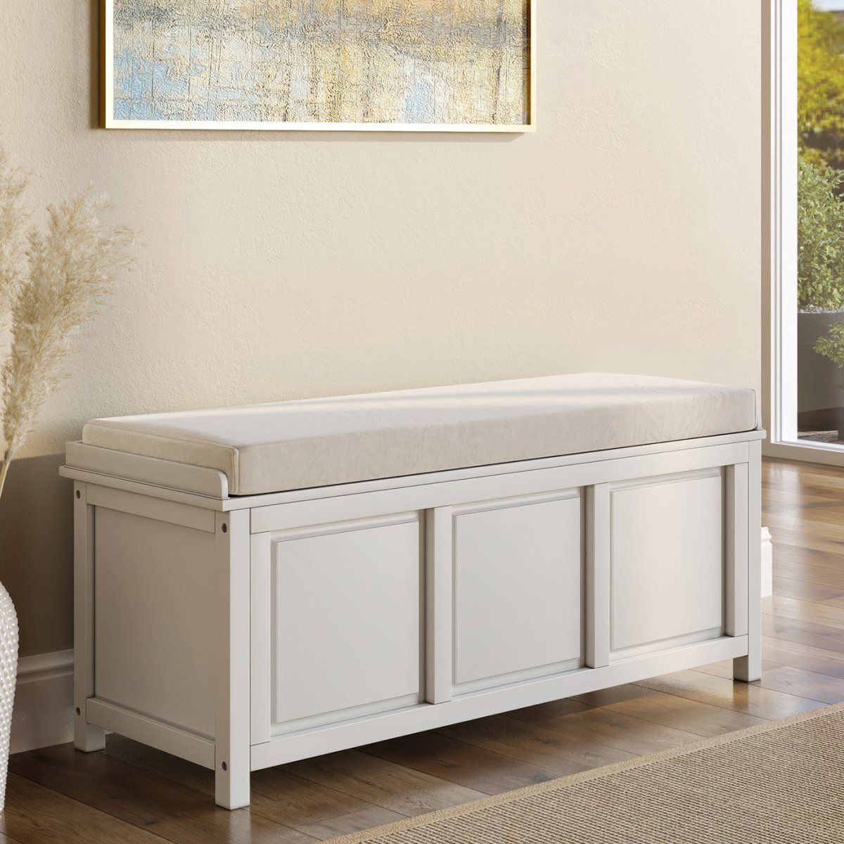 Solid Wood Open-Top Storage Bench | 4 Cu Ft Deep Storage