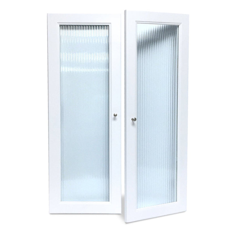 Solid Wood Glass Tower Doors | Fluted Glass | John Louis Home